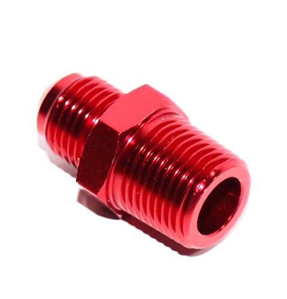 6AN AN-6 TO 3/8" NPT Male Thread Aluminum Anodized Fitting Adapter RED ...