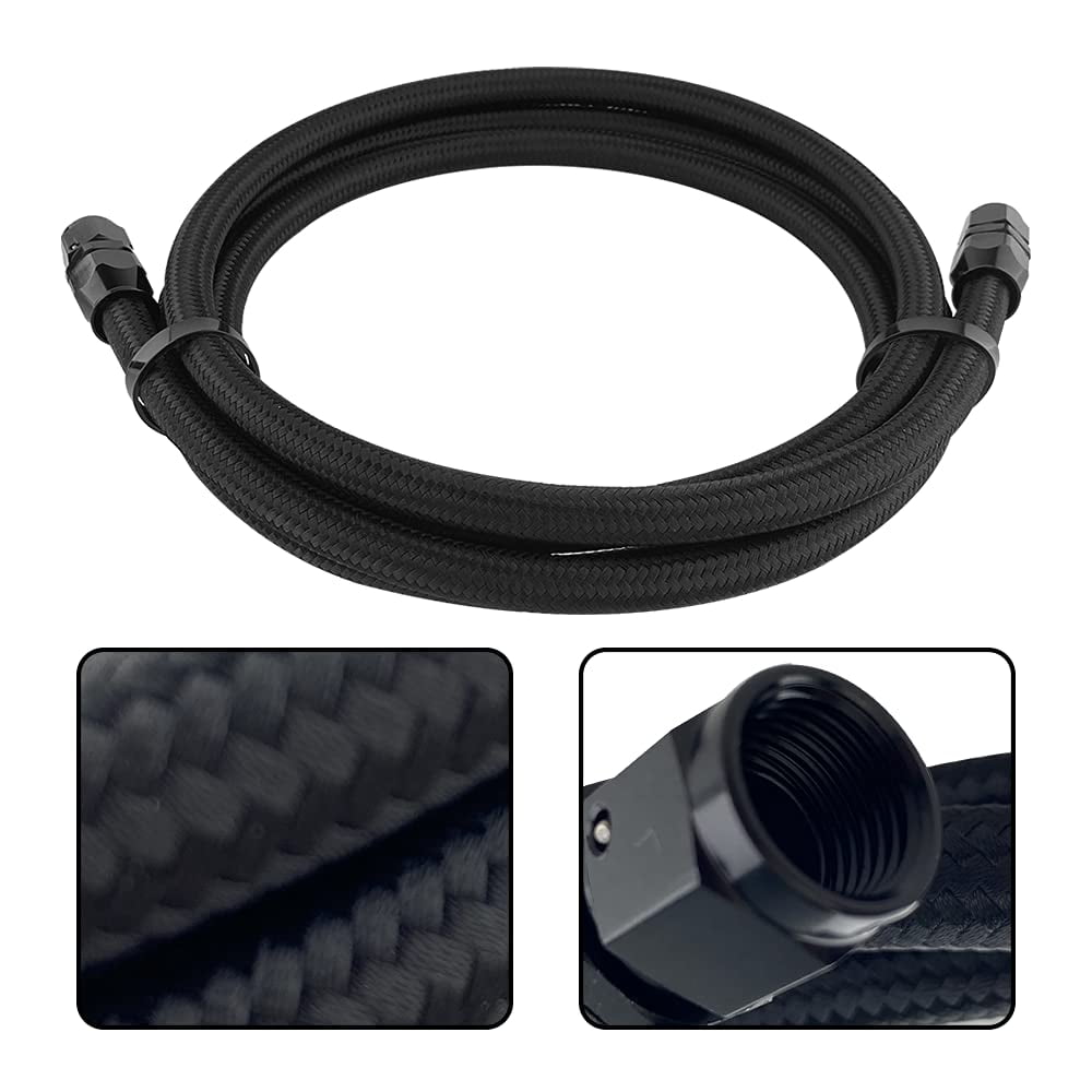 6AN Flexible PTFE Transmission Cooler Hose Lines Fitting, 7FT Nylon and ...