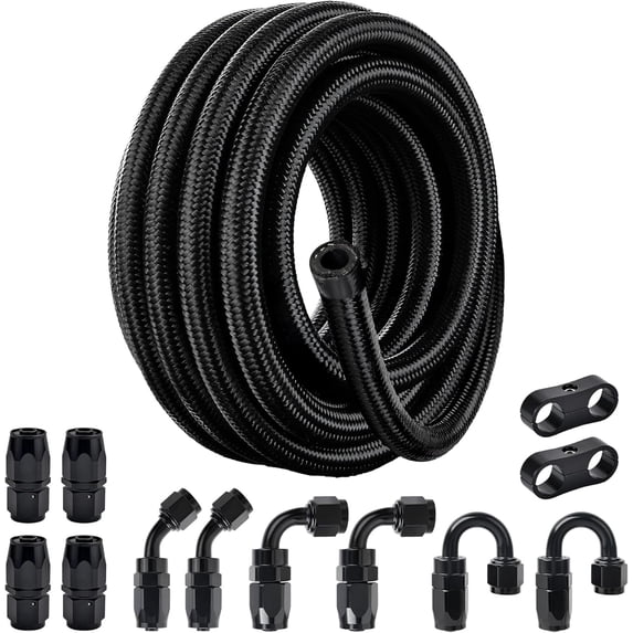6AN Fuel Line Kit, 6AN Nylon Braided Fuel Line Hose Fitting Kit CPE ...