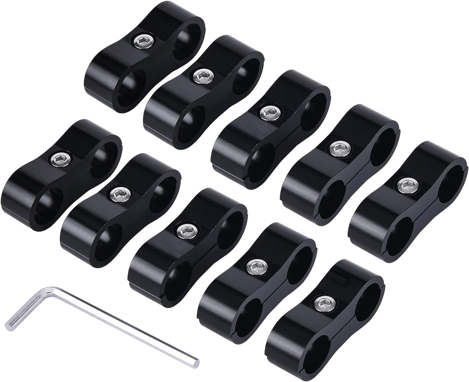 6AN Hose Separator Clamp, AN6 Fuel Line Mounting Clamp Aluminum Black ...