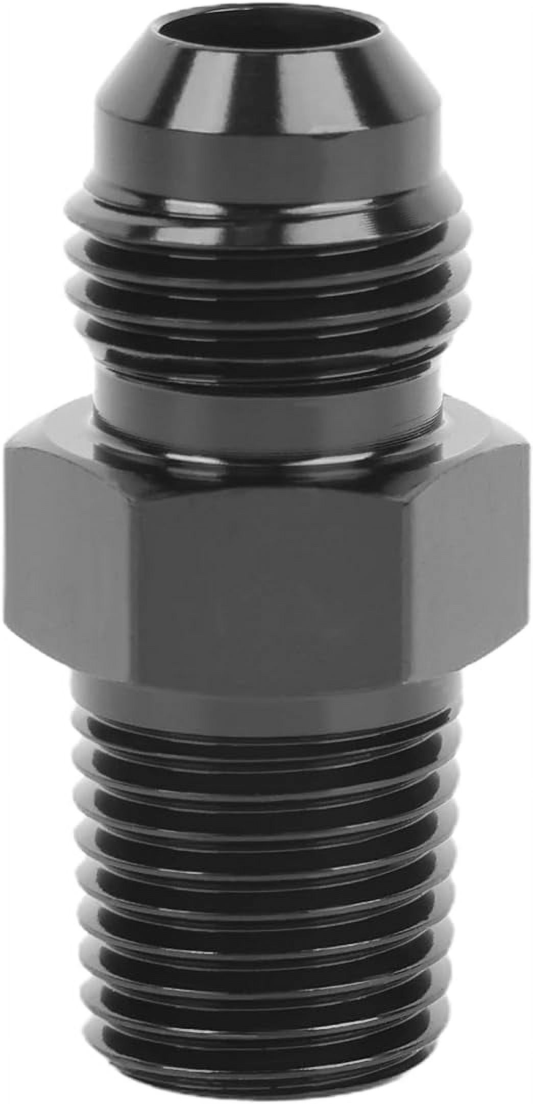 6AN Male Flare to 1/4" NPT Pipe Fitting Adapter Straight Aluminum Black - Walmart.com