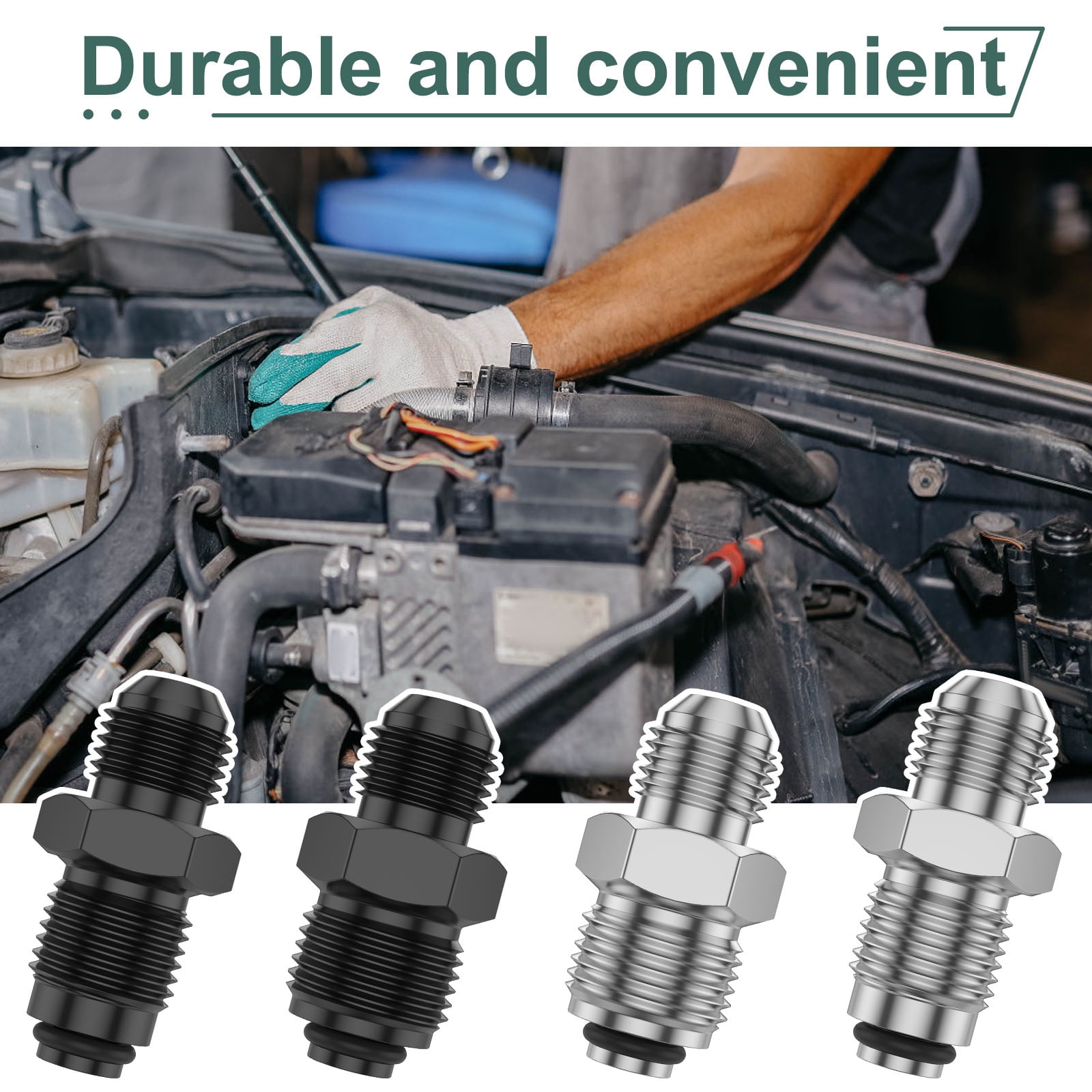 6AN Power Steering Fitting Aviation Aluminum 6AN to M16 Power Steering Fitting with O Ring 6AN ...