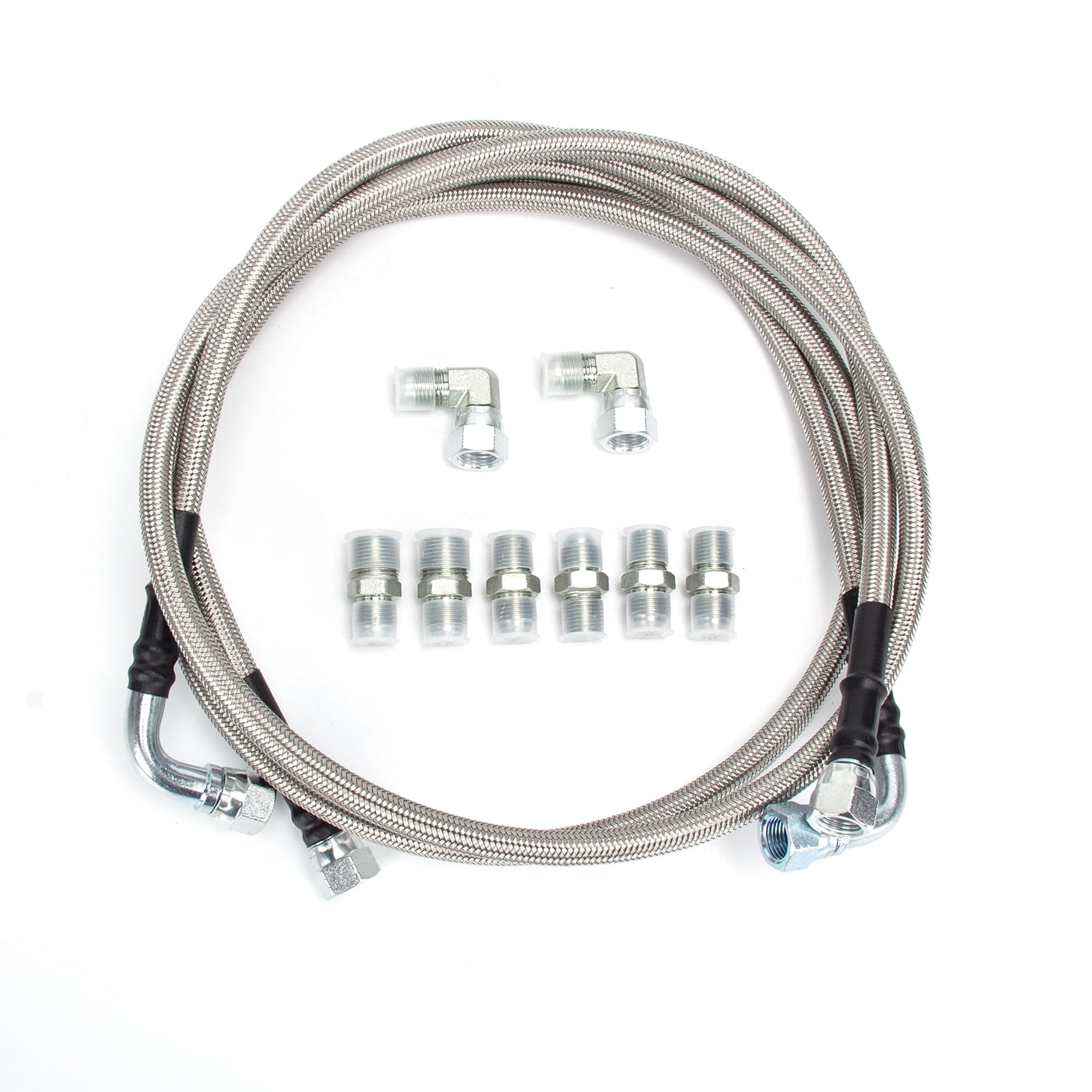 -6AN Transmission to Radiator SS Braided Hoses Line Kit For 200R4/700R4 ...
