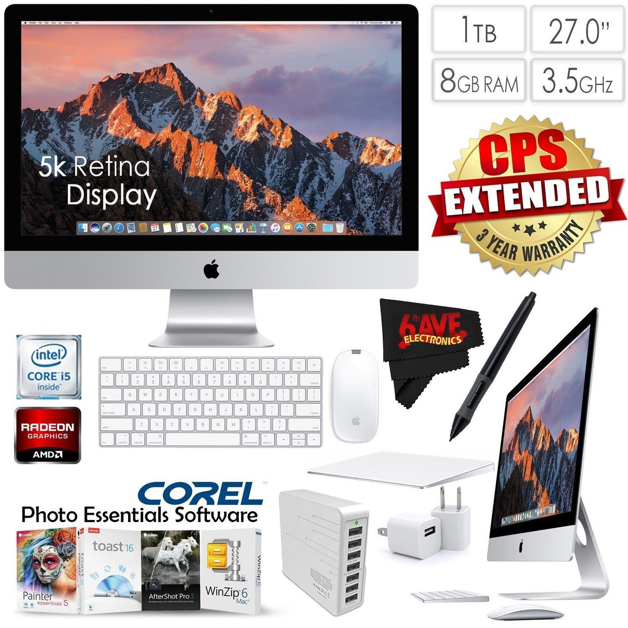 6Ave Apple iMac MNEA2LL/A 27 Inch, 3.5GHz Intel Core i5, 8GB RAM, 1TB ...