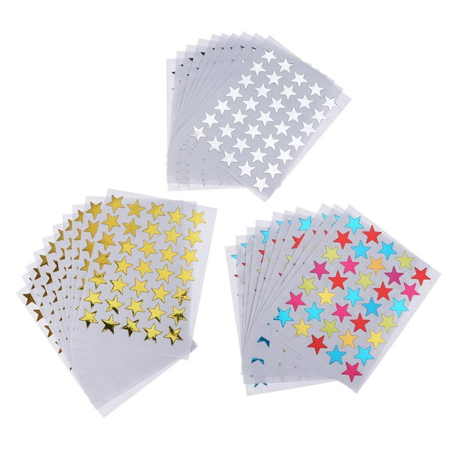 6Bags 1.5CM Star Shape Stickers Labels for School Children Teacher ...
