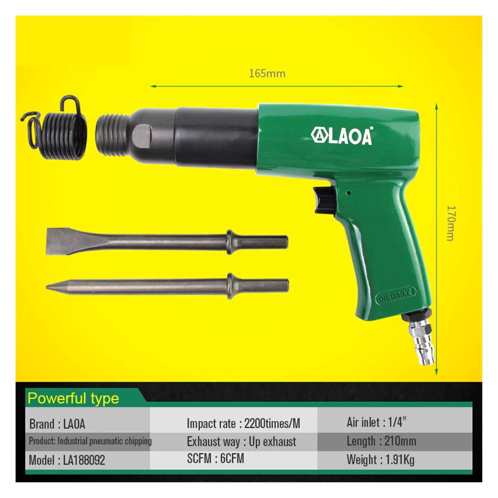 6CFM Powerful Pneumatic Chipping Hammer For Vehicle Repairing Air ...