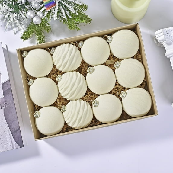 6Cm Flocked Christmas Ball Tree Pendant Wine Red Dark Green Decorations ...