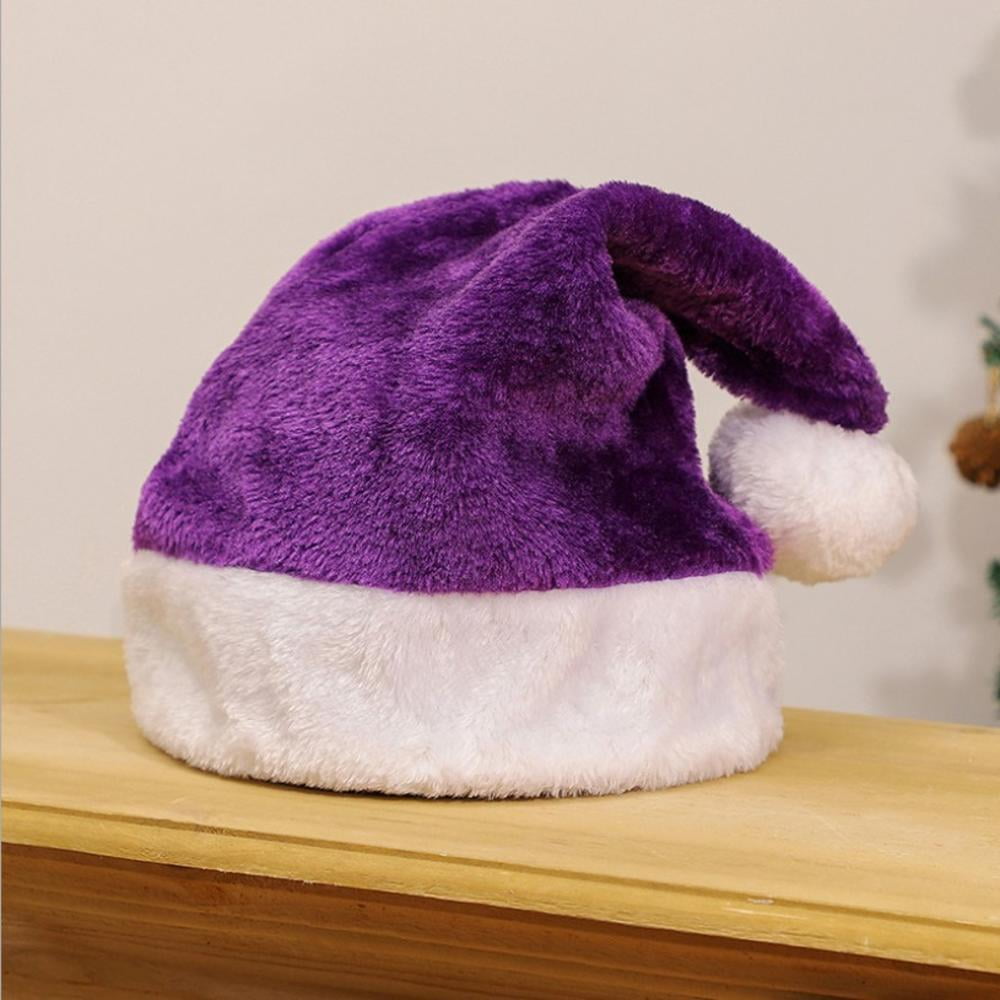 6Colors Short Plush Noel Hat Merry Christmas Velvet Santa Claus Caps ...