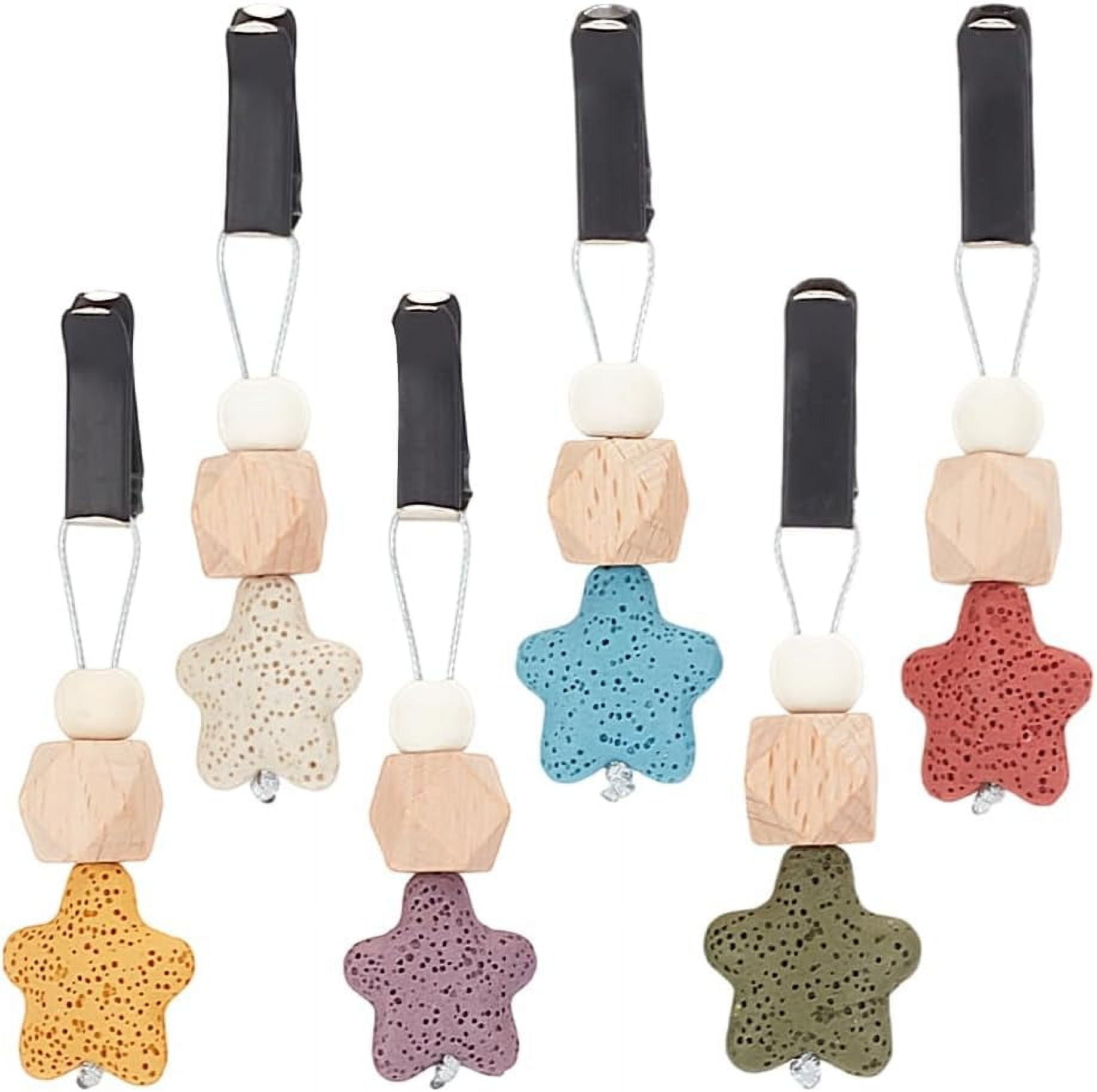 6Colors Star Wood Car Diffuser Car Diffuser Vent Clip 6pcs Lava Rock ...