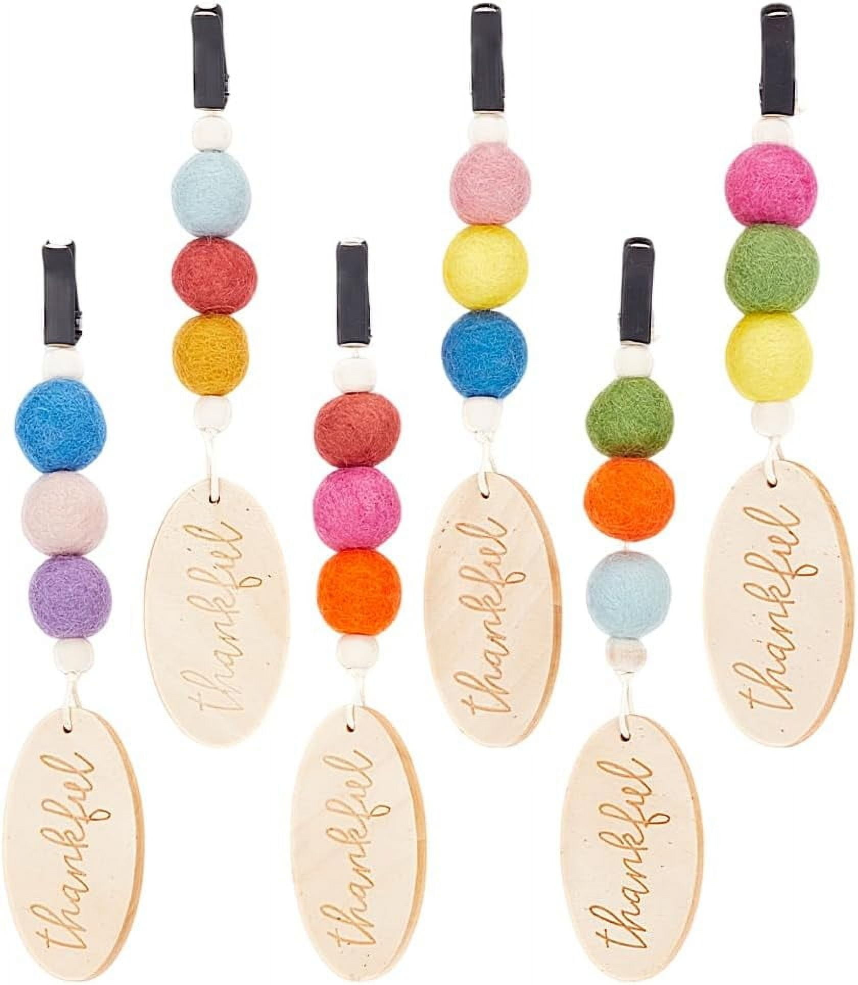 6Colors Wool Felt Ball Car Diffuser Car Diffuser Vent Clip Wood 6pcs ...