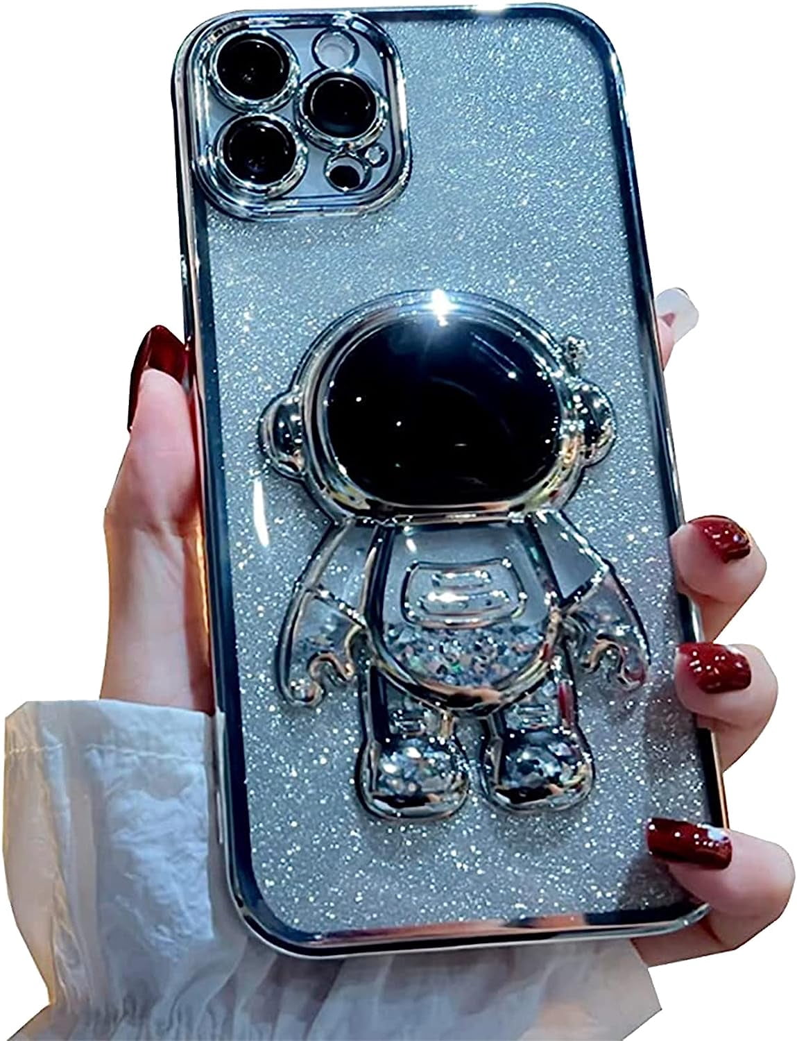 6D Bling Astronaut iPhone 12 Pro Case, Cute Liquid Plating Sparkle ...