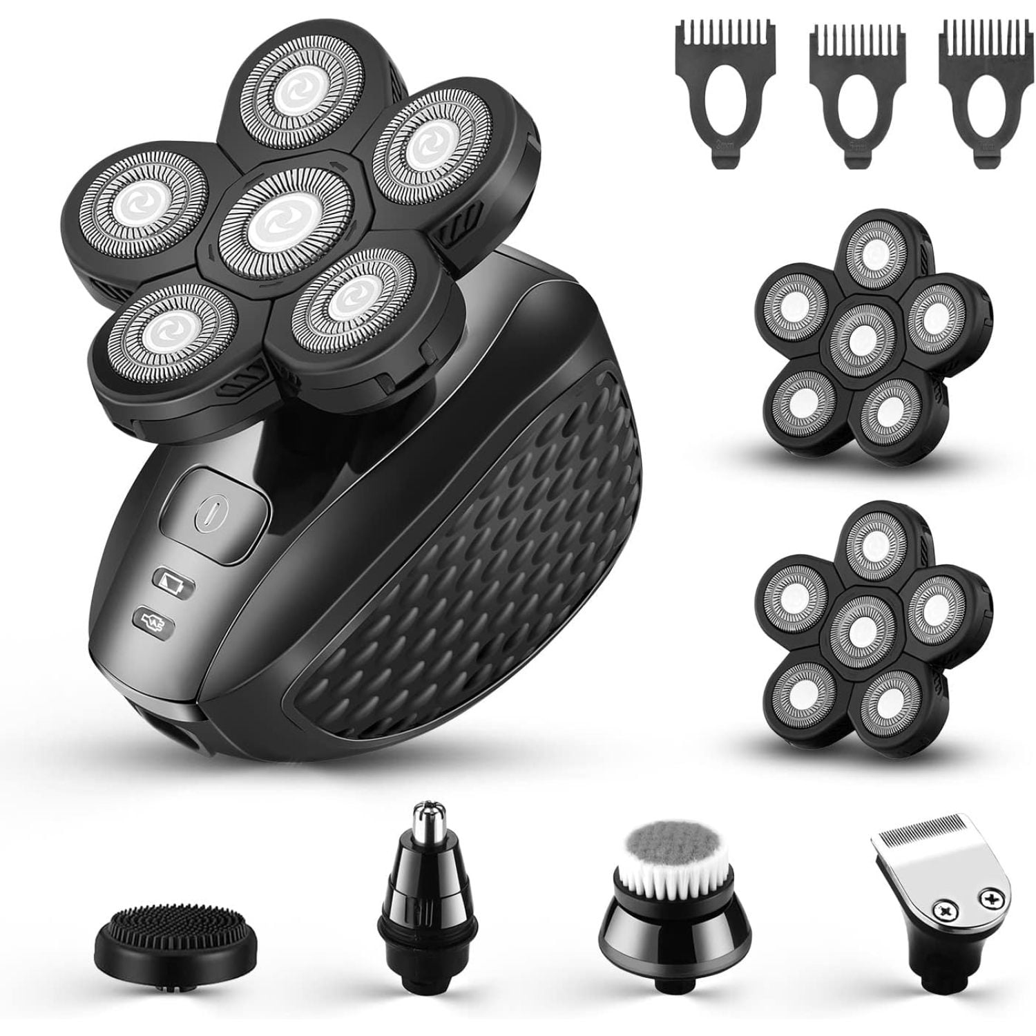 6D Electric Shaver for Bald Men 7 in 1 Professional Mens Razors Rotary ...
