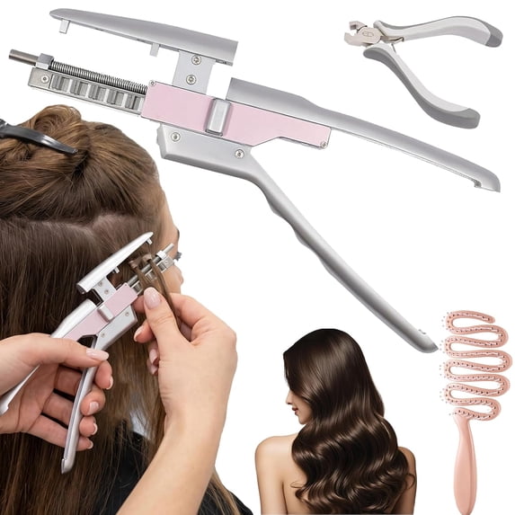 6D Hair Extensions Machine Kit, 2nd Generation Human Hair No-Trace ...
