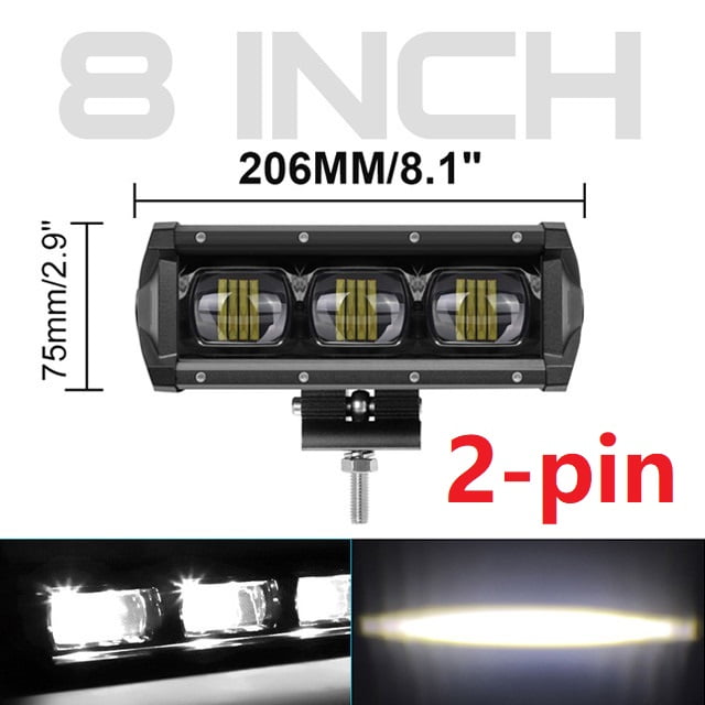 6D Lens 8 14 20 Inch Single Row Led Bar Light White Amber For Offroad ...