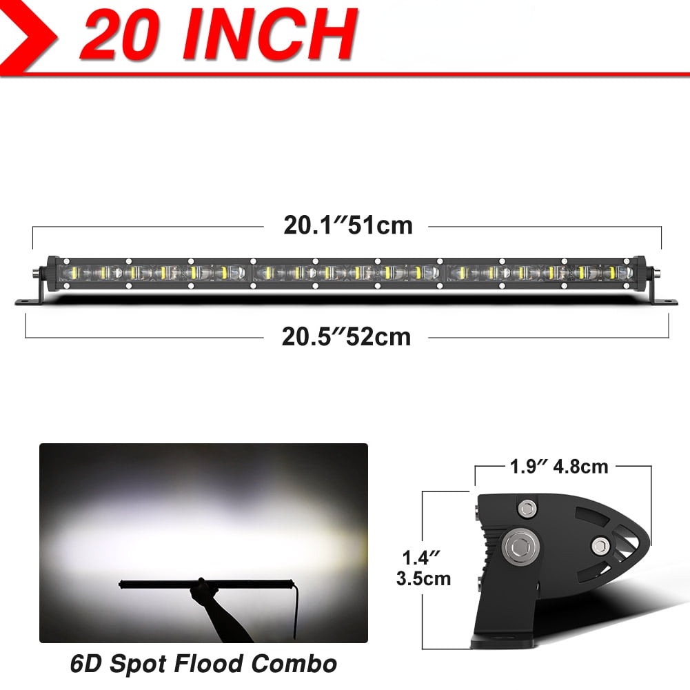 6D Ultra Strip LED Light Bar 8 14 20 inch Driving Fog Lamp Work Light 4x4 Led Bar for Motorcycle ...