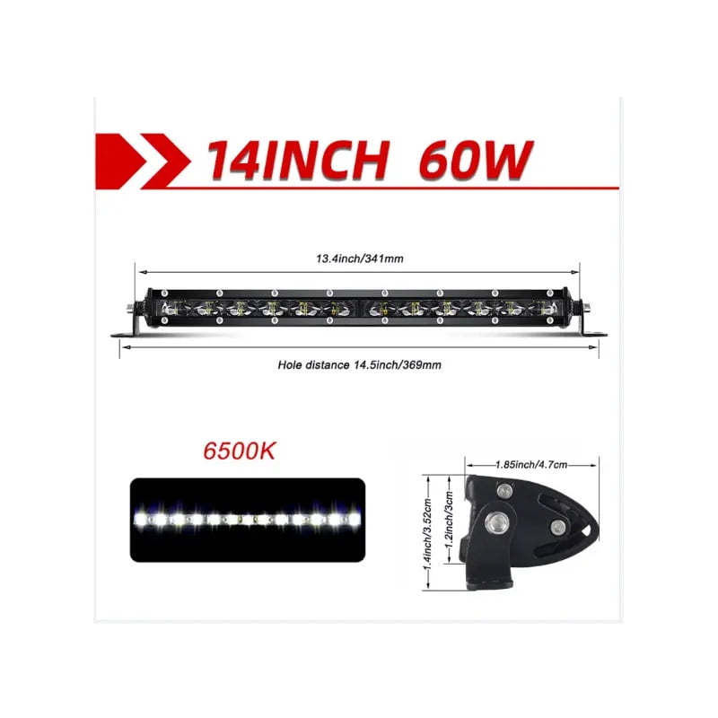 6D Ultra Strip Led Light Bar Combo 8 14 20 inch Driving Fog Lamp Work Light 4x4 Led Bar for ...