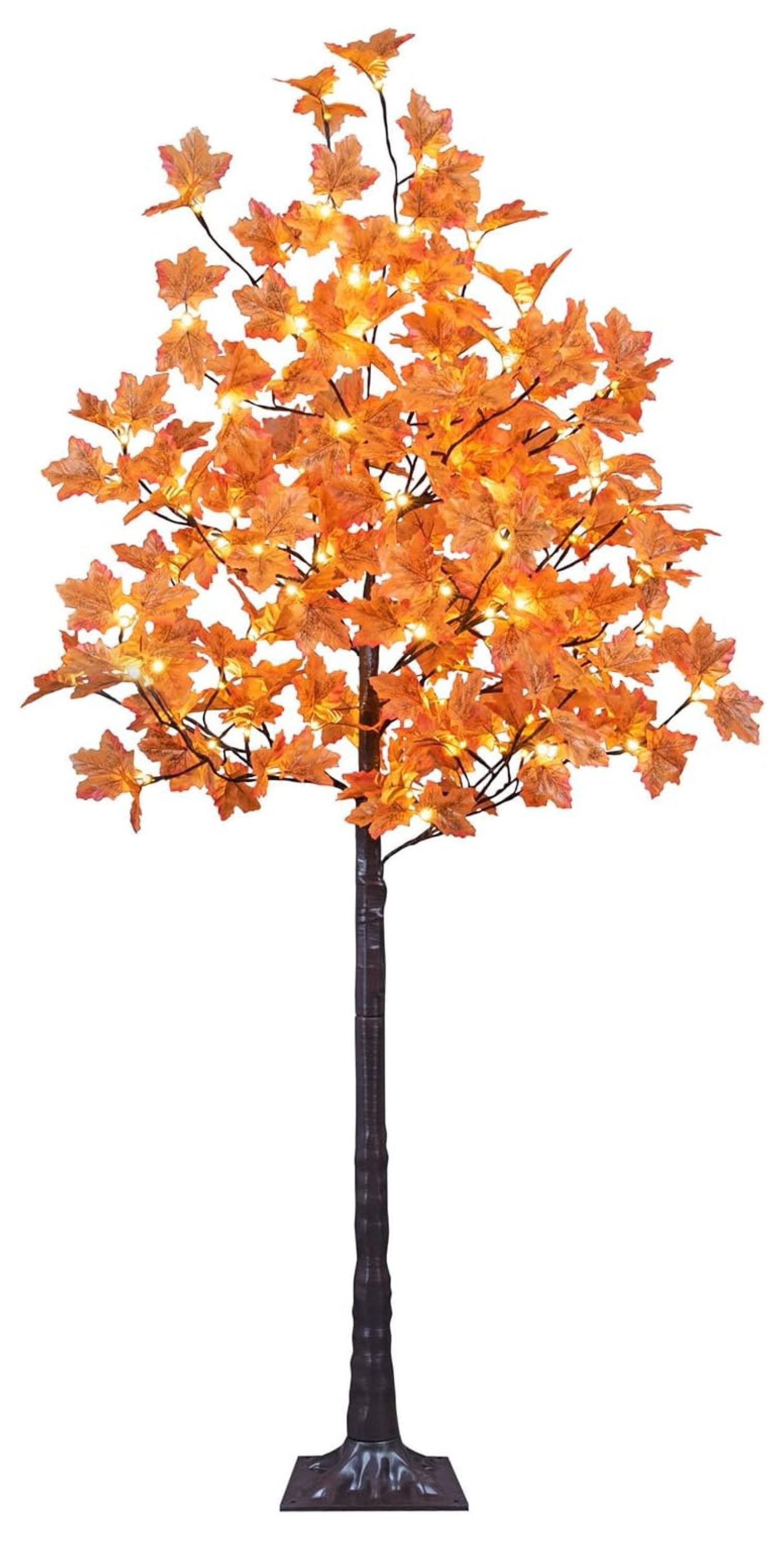 6FT 120LED Artificial Lighted Maple Tree Warm White Fall Decorations ...