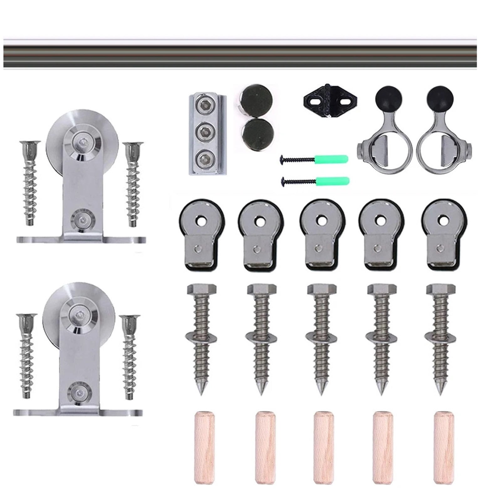 6FT/183CM Sliding Door Hardware Kit, Stainless Steel Sliding Door ...