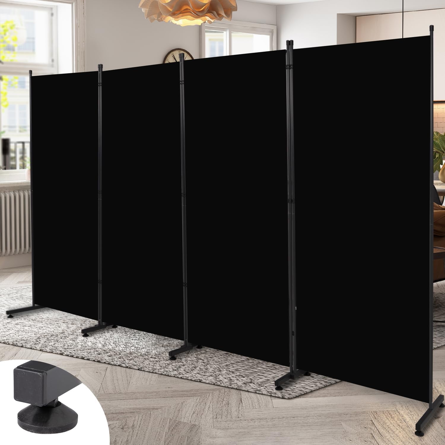 6FT 2 Panel Privacy Screen Room Divider, 136'' Wide Fabric Indoor Wall ...