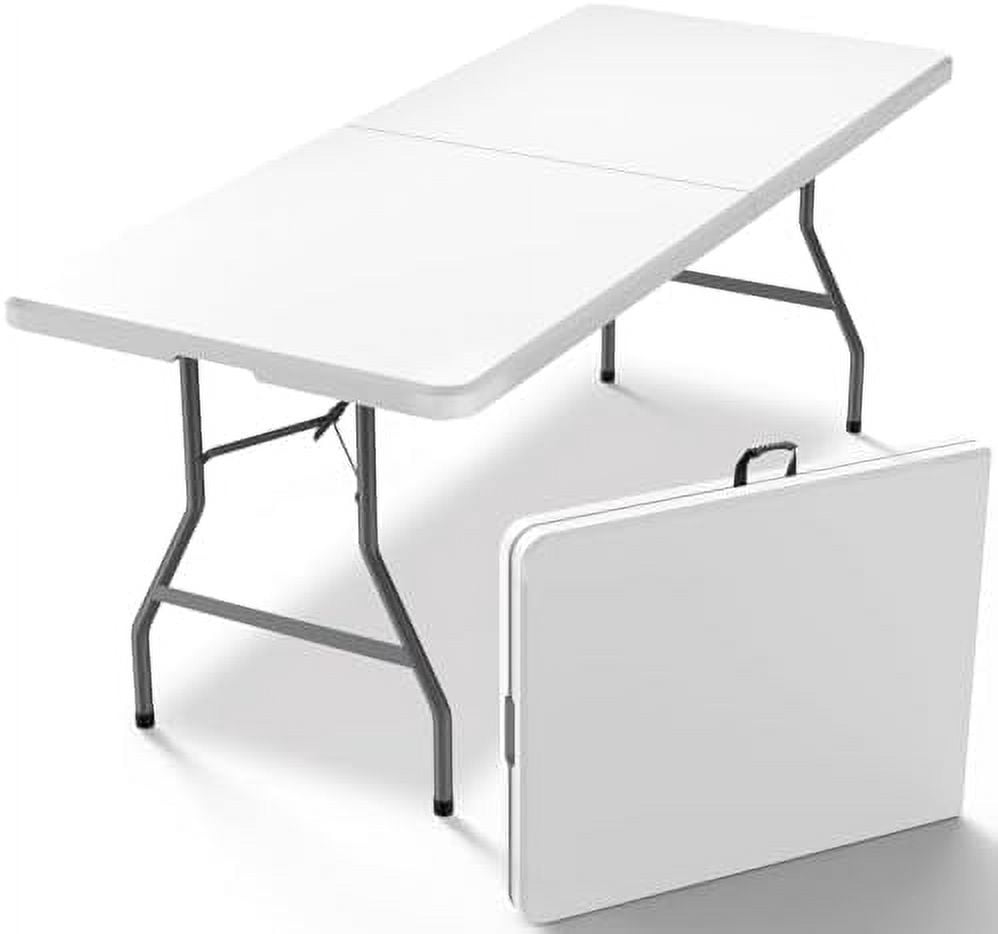 6FT（30"x72"） Folding Table, Indoor Outdoor Heavy Duty Table with ...