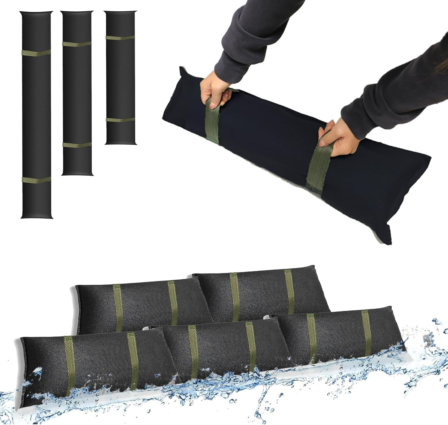 6FT-6Pack Water Leak Absorber, Water Barrier for Flooding Sandless ...