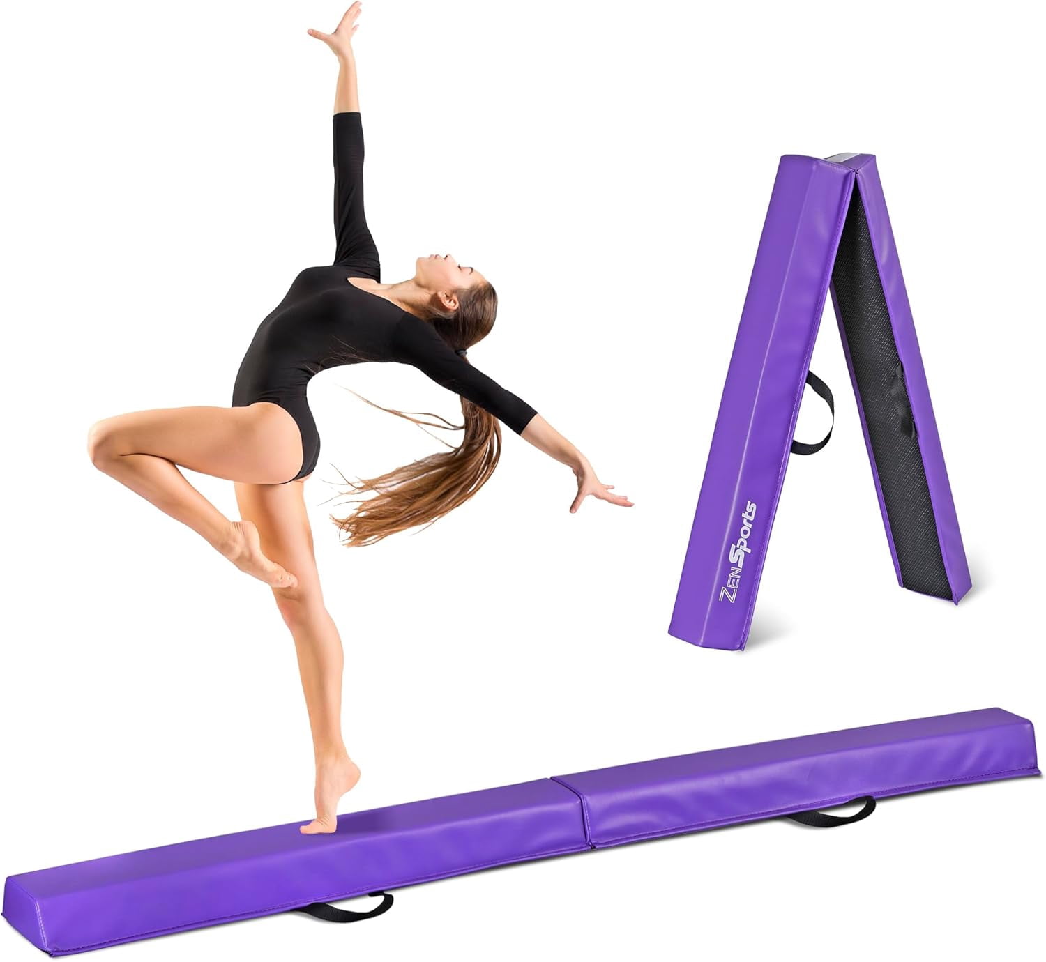 6FT/9FT Balance Beam Folding Gymnastics Beam Extra Firm Foam Anti-Slip ...