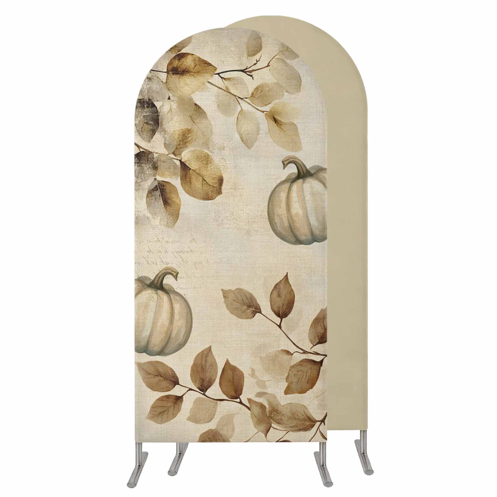 6FT Arch Backdrop Covers, Beige Pumpkin Fall Wedding Arch Cover ...