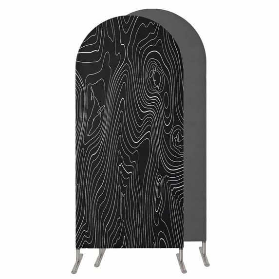 6FT Arch Backdrop Covers, Black Abstract, Wedding Arch Cover Stretchy ...