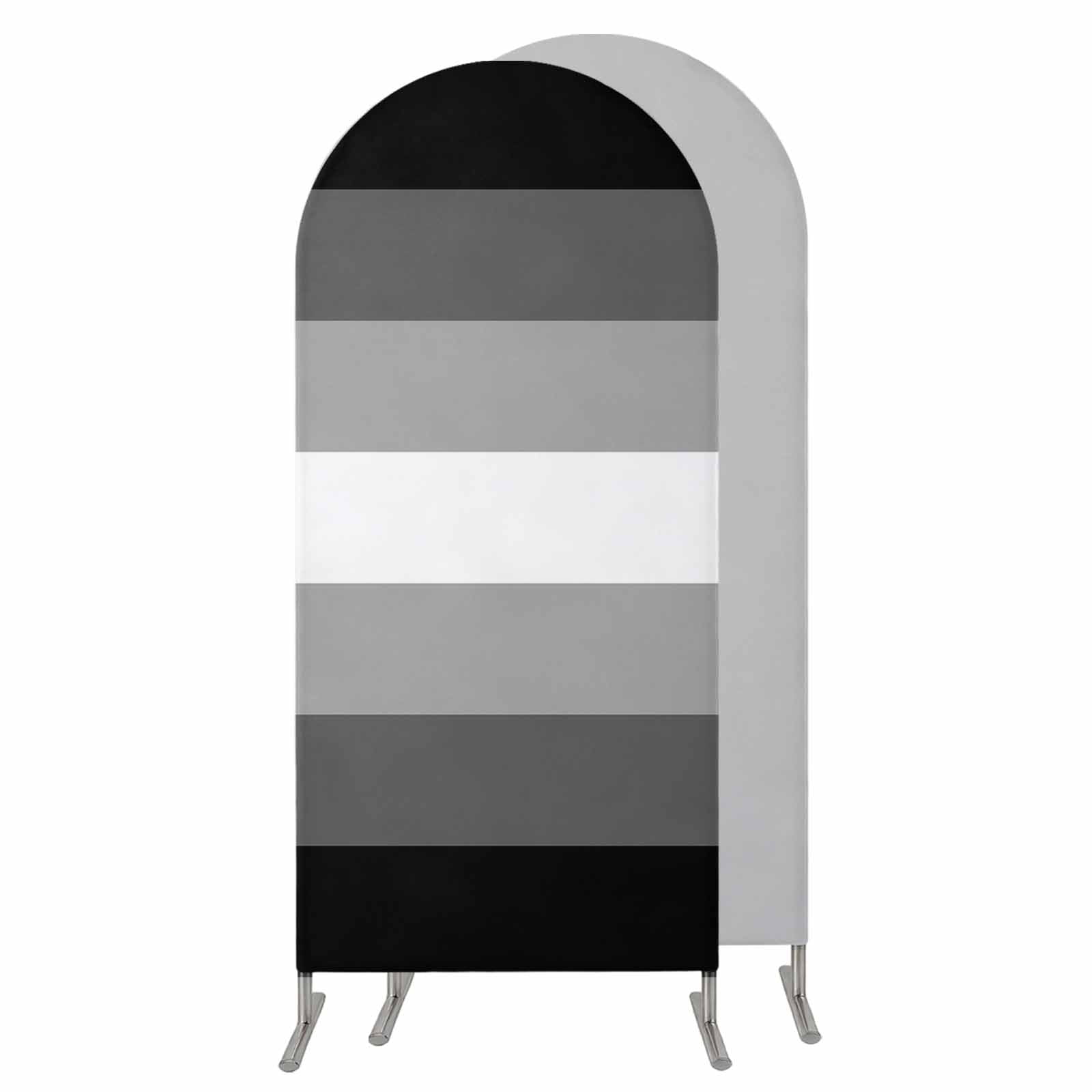 6FT Arch Backdrop Covers, Black White Ombre Wedding Arch Cover Stretchy ...