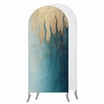 6FT Arch Backdrop Covers, Blue Gold Wedding Arch Cover Stretchy ...