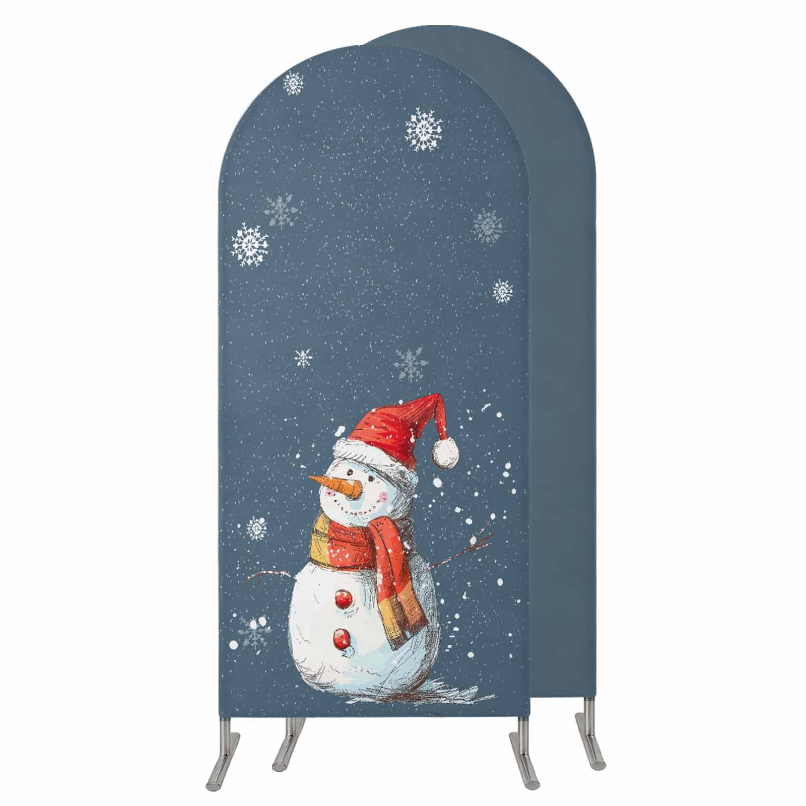 6FT Arch Backdrop Covers, Blue Grey Snowman Christmas Wedding Arch ...
