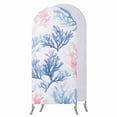 6FT Arch Backdrop Covers, Blue Pink Coral Wedding Arch Cover Stretchy ...