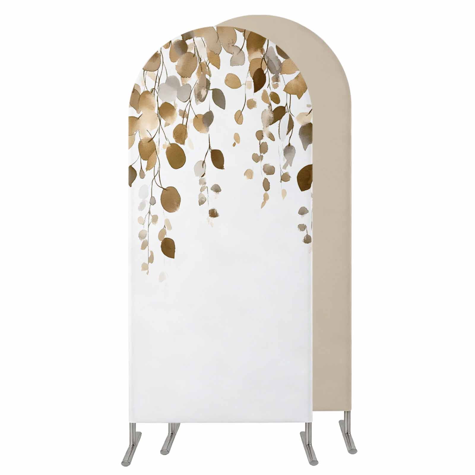 6FT Arch Backdrop Covers, Brown Eucalyptus Leaves Wedding Arch Cover ...