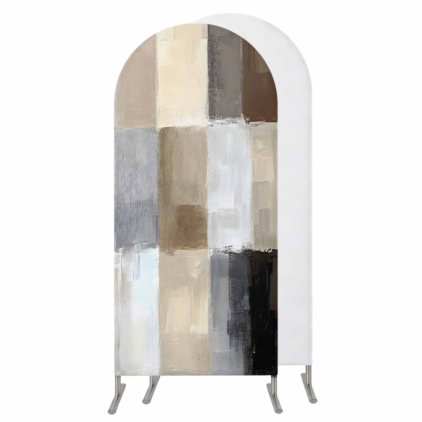 6FT Arch Backdrop Covers, Brown Grey Ombre Wedding Arch Cover Stretchy ...