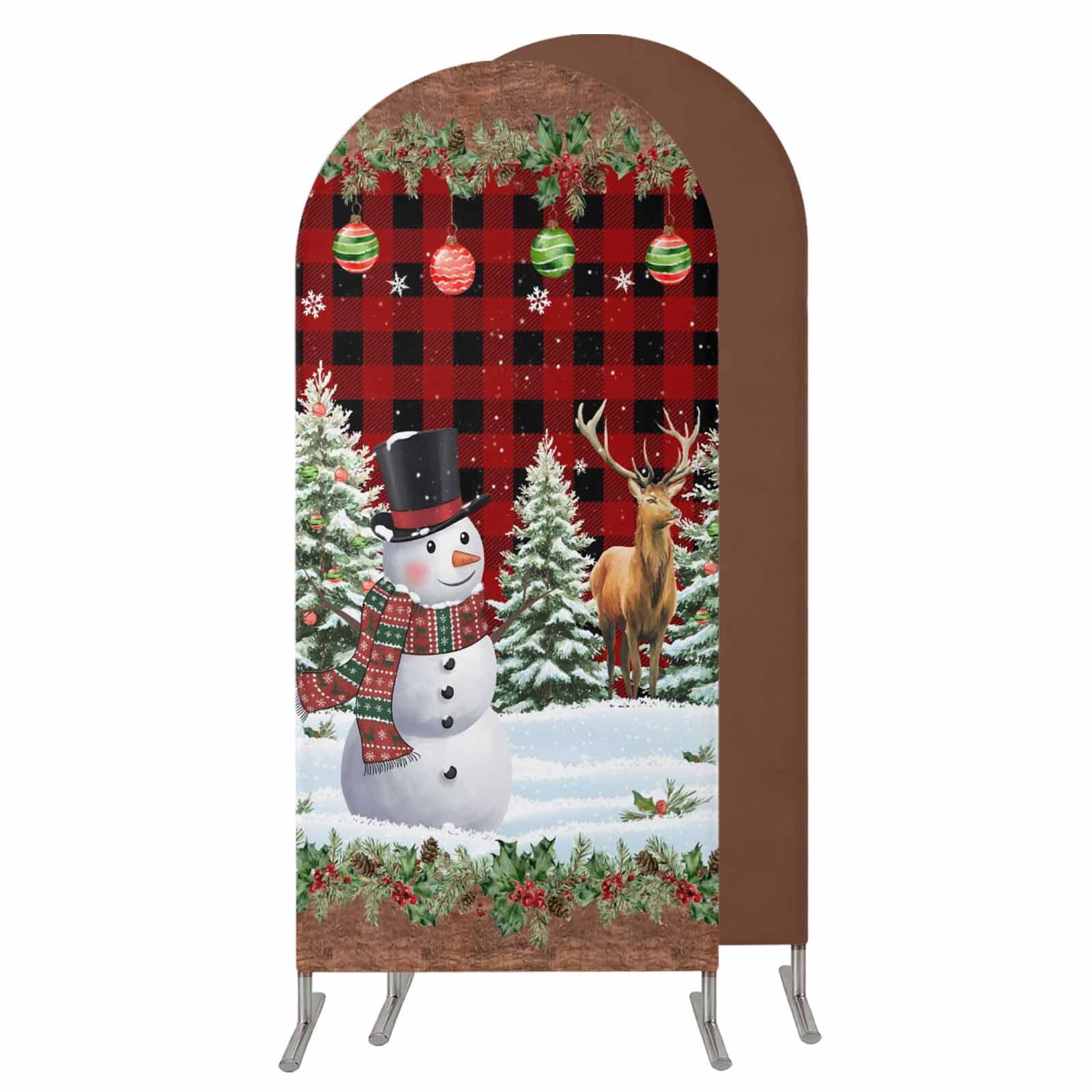 6FT Arch Backdrop Covers, Christmas Snowman Wedding Arch Cover Stretchy ...