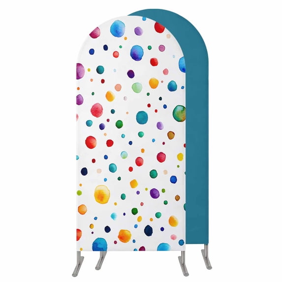 6FT Arch Backdrop Covers, Colorful Polka Dot Wedding Arch Cover ...