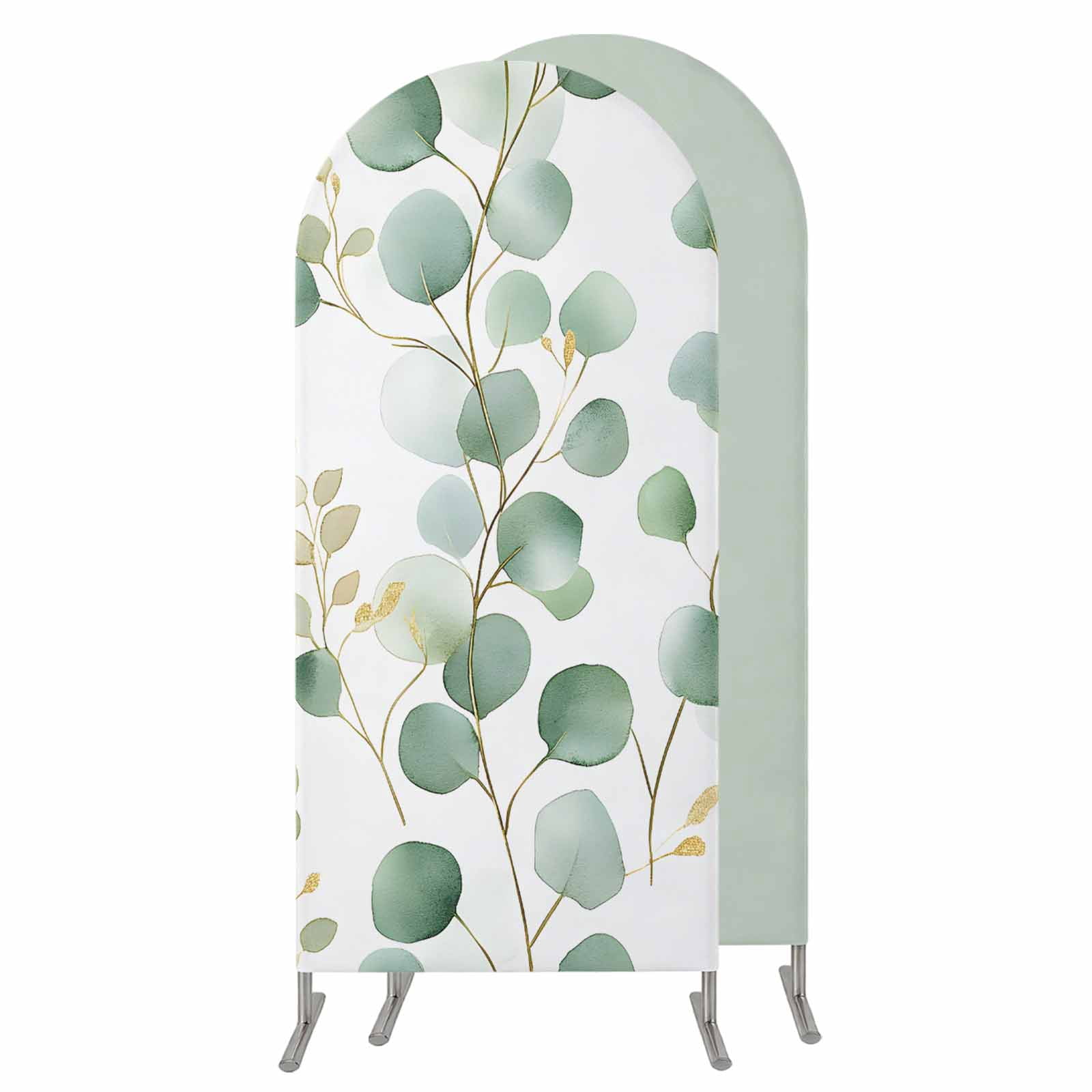 6FT Arch Backdrop Covers, Eucalyptus Leaves Wedding Arch Cover Stretchy ...