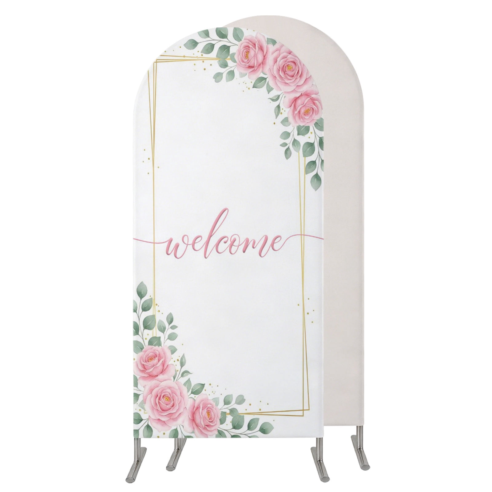 6FT Arch Backdrop Covers, Farmhouse Welcome Wedding Arch Cover Stretchy ...