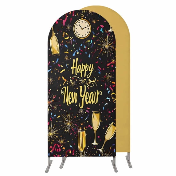 6FT Arch Backdrop Covers, Happy New Year Wedding Arch Cover Stretchy ...
