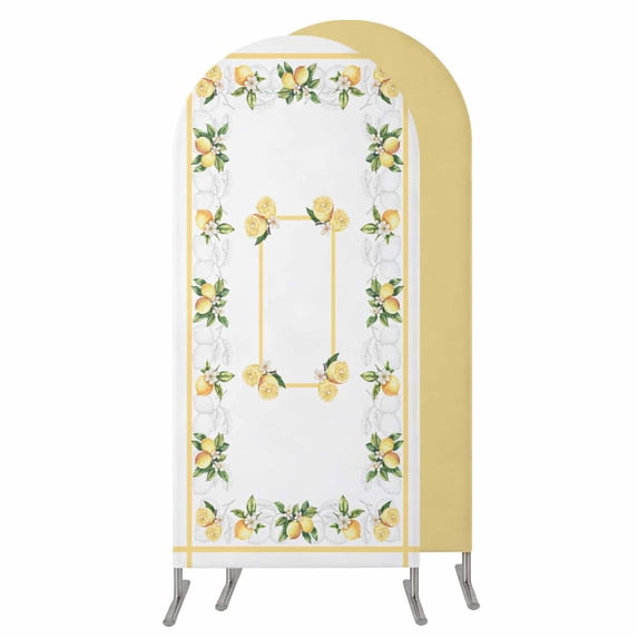 6FT Arch Backdrop Covers, Lemon Yellow Wedding Arch Cover Stretchy ...