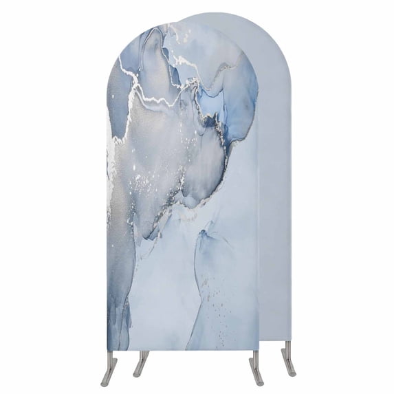 6FT Arch Backdrop Covers, Marble Blue Wedding Arch Cover Stretchy ...