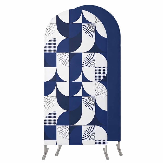 6FT Arch Backdrop Covers, Navy Blue Geometric Wedding Arch Cover ...