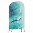 6FT Arch Backdrop Covers, Ocean Shark Wedding Arch Cover Stretchy, Teal ...
