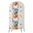 6FT Arch Backdrop Covers, Orange Blue Pumpkins Fall Wedding Arch Cover ...