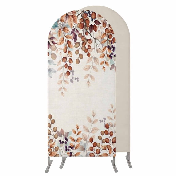 6FT Arch Backdrop Covers, Orange Eucalyptus Leaves Wedding Arch Cover ...