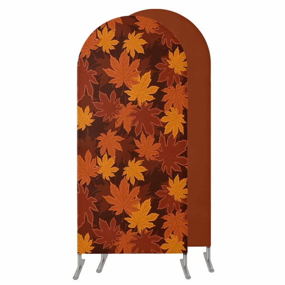 6FT Arch Backdrop Covers, Orange Fall Wedding Arch Cover Stretchy ...