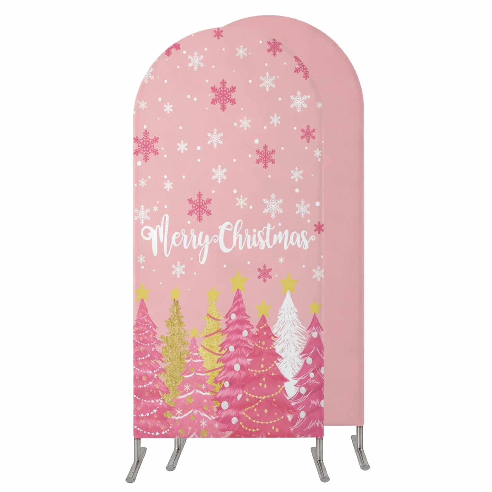 6FT Arch Backdrop Covers, Pink Christmas Tree Wedding Arch Cover ...