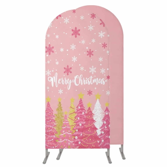 6FT Arch Backdrop Covers, Pink Christmas Tree Wedding Arch Cover ...