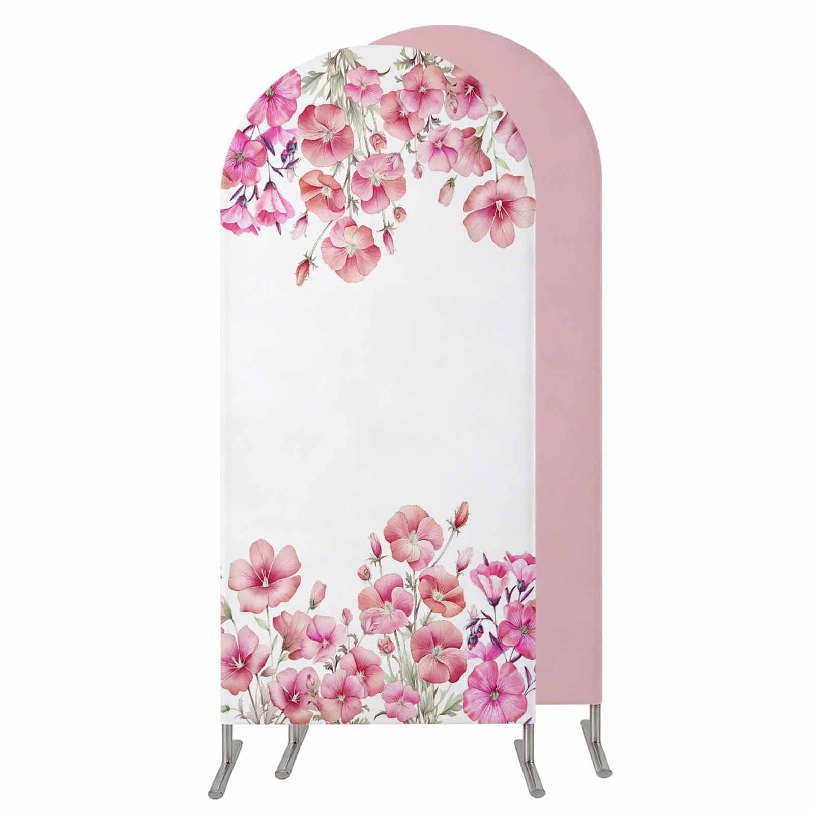 6FT Arch Backdrop Covers, Pink Spring Floral Wedding Arch Cover ...