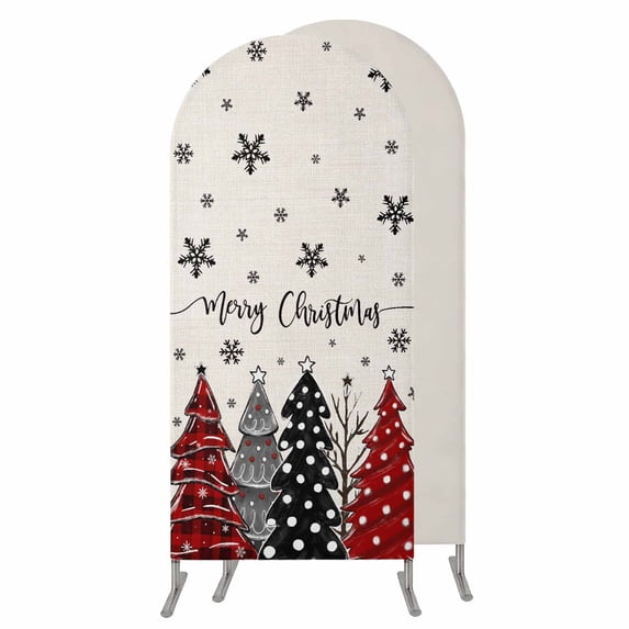 6FT Arch Backdrop Covers, Red Black Christmas Tree Wedding Arch Cover ...